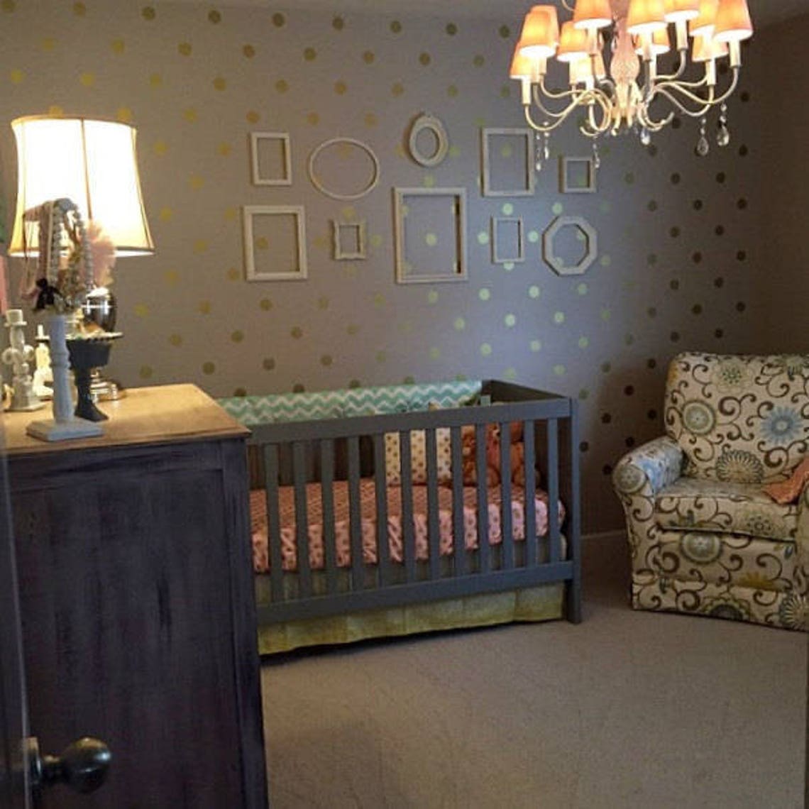 2 Inch Polka Dots Wall Decals Dot Decals, Gold Dot Wall Decals, Polka ...