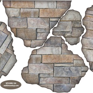 Faux Stone Breakaway Fabric Wall Decals, Removable and Reusable Eco ...