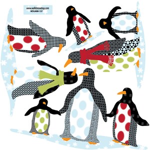 Patterned Penguins Wall Decals, Removable and Reusable Eco-friendly ...