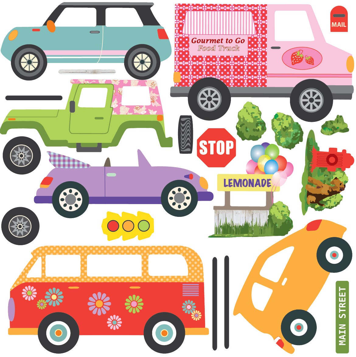 Unisex Busy Town Decals Girls and Boys Town Decals W/ | Etsy