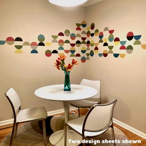 Mid Century Modern Semi Circle Wall Decals, Matte Fabric Removable and ...