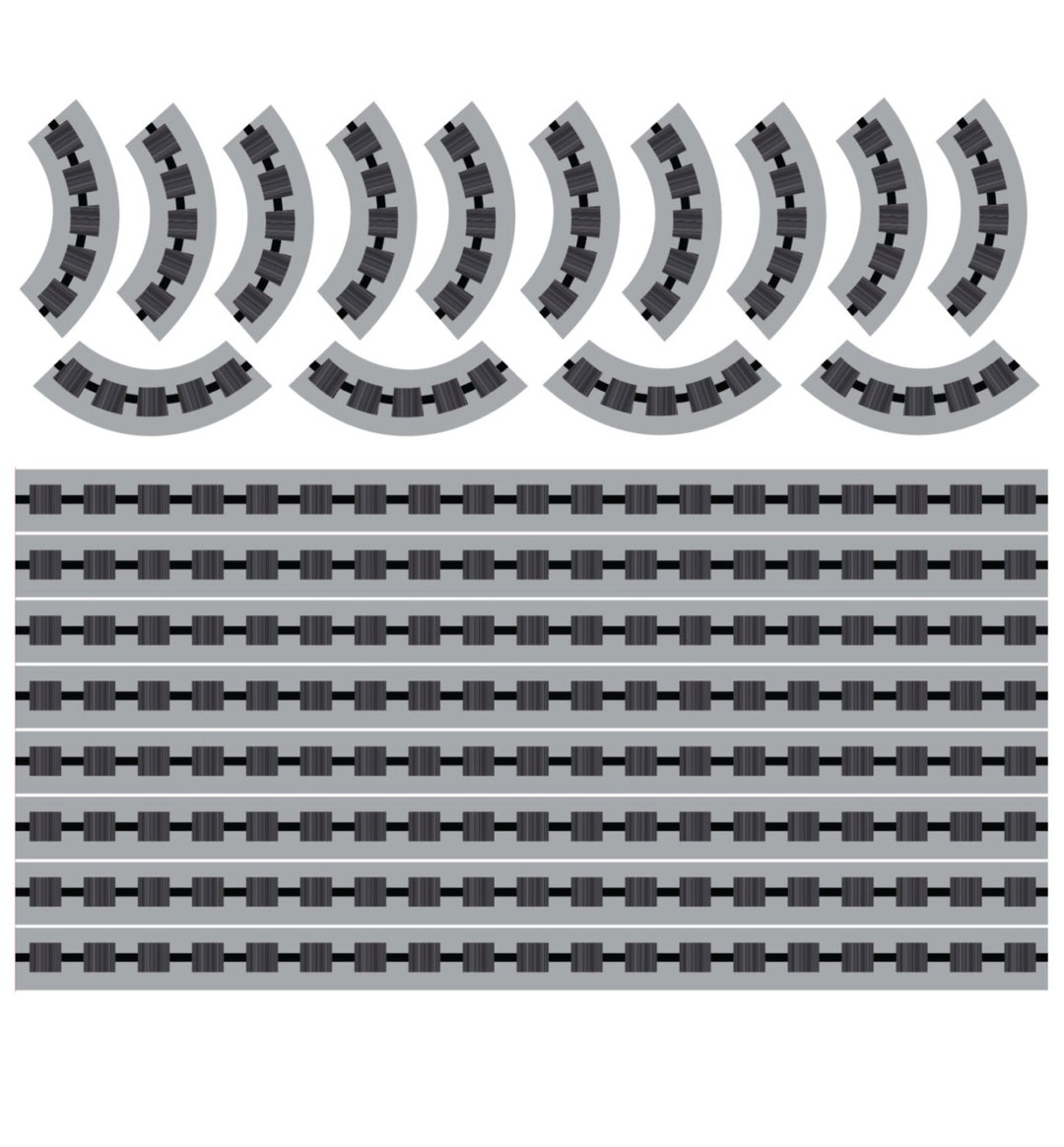 Extra Railroad Train Track Wall Decals Straight and Curved Removable ...