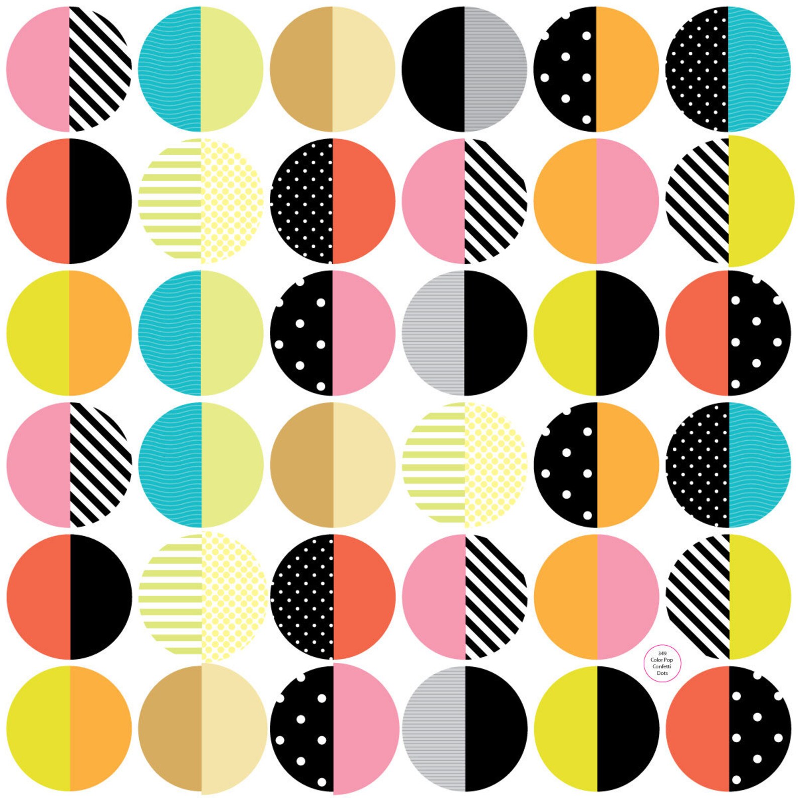 Color Pop Polka Dot Wall Decal, 36 Confetti Patterned Wall Decals ...