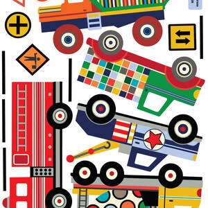Transportation Town Wall Decals With Cars, Trucks, EMS Vehicles W ...