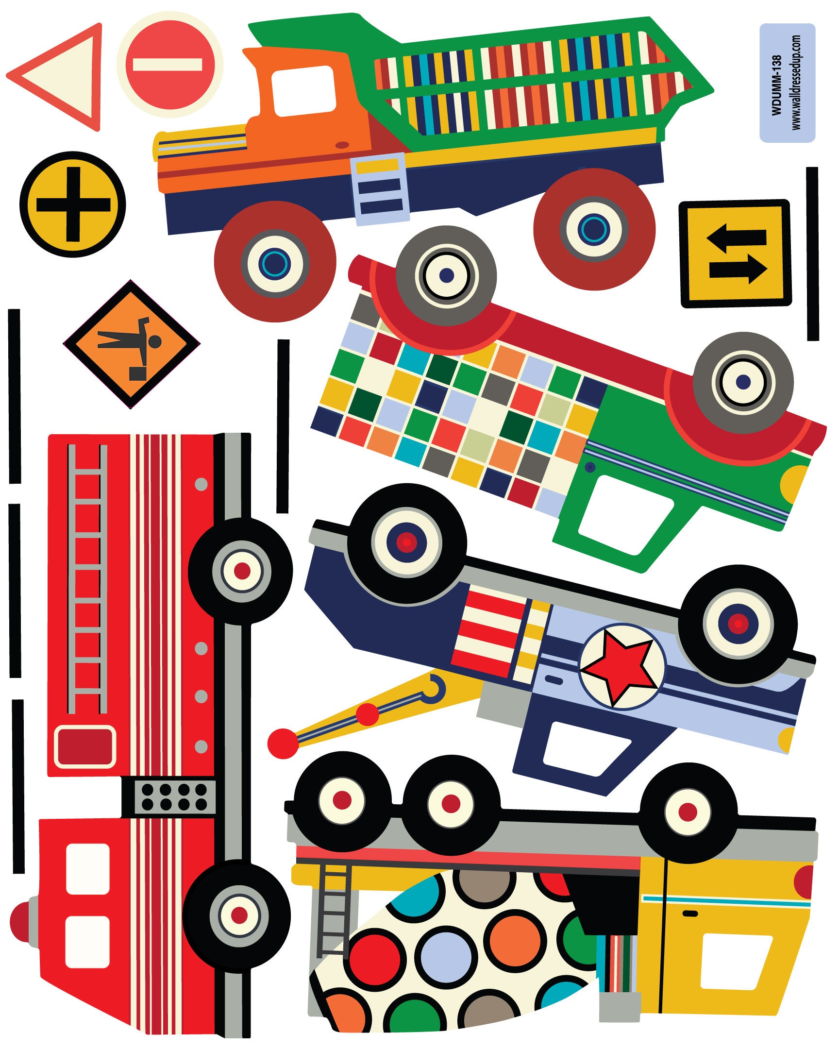 Transportation Town Wall Decals With Cars Trucks EMS | Etsy