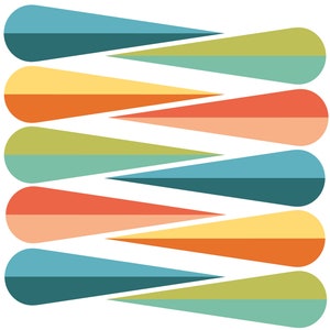 Modern Teardrop Geometric Wall Decals, Mid Century Modern, Geometric ...