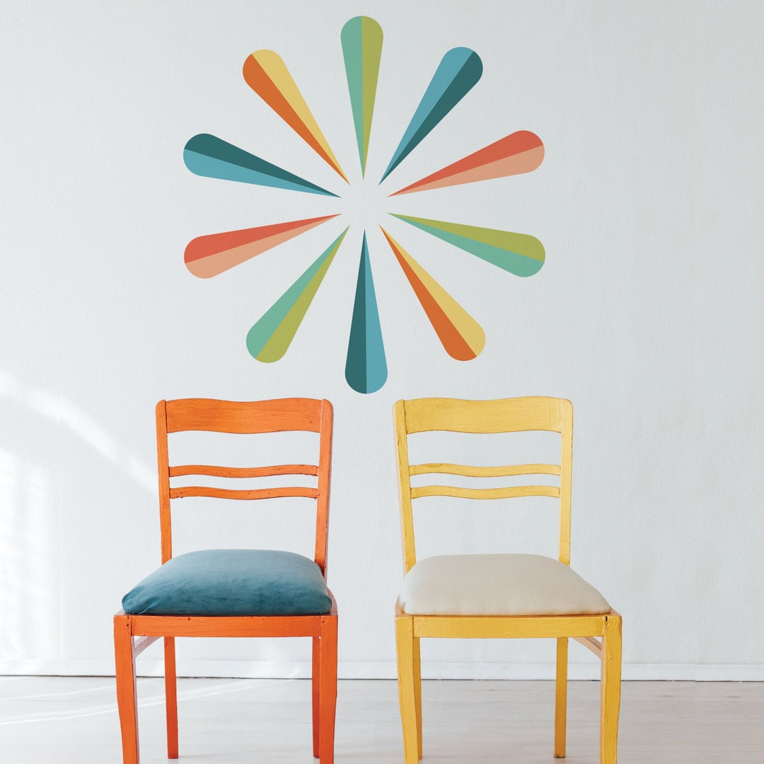 Modern Teardrop Geometric Wall Decals, Mid Century Modern Decals ...