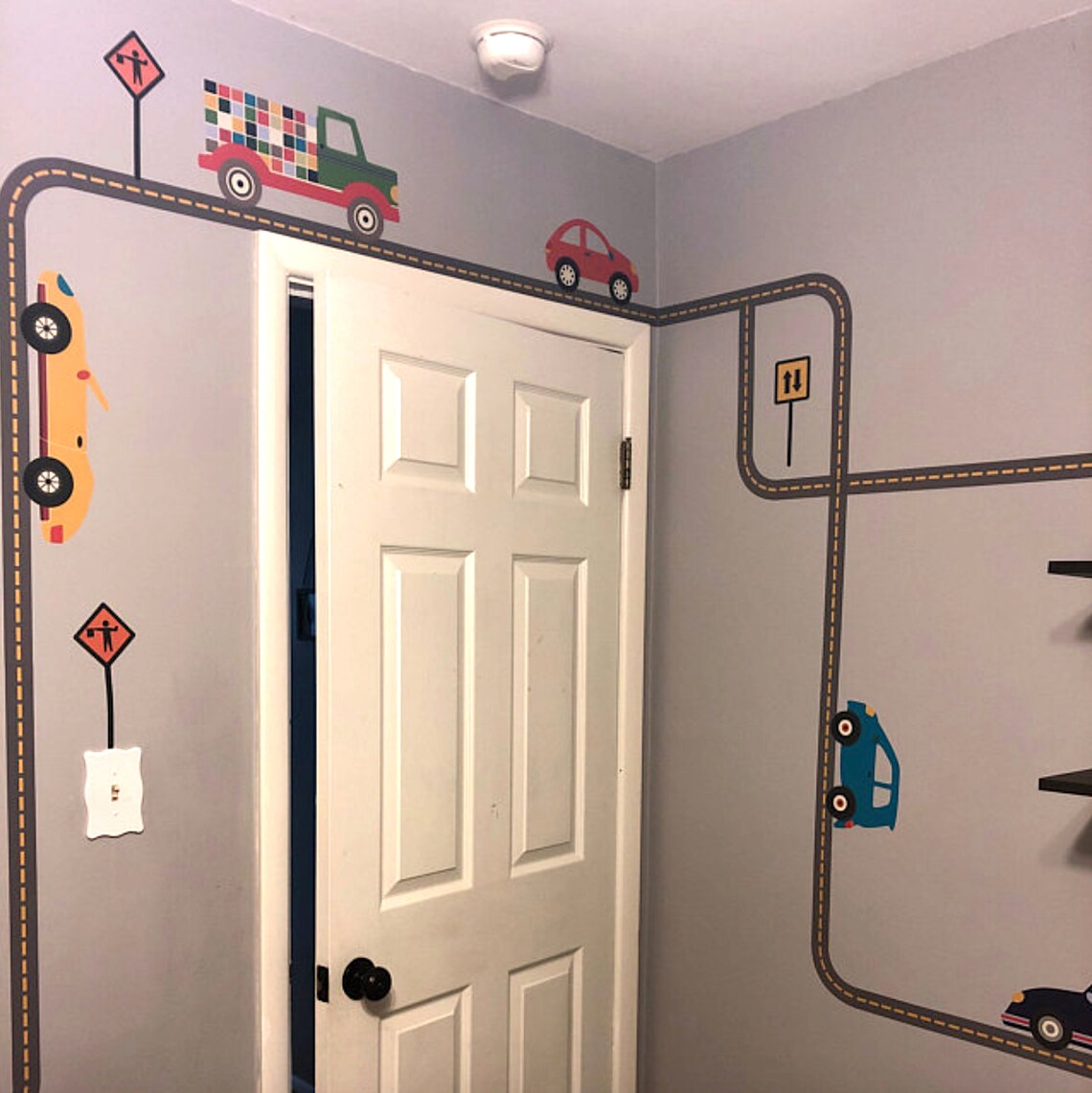 Wall Decals Cars and Trucks With Straight & Curved Gray Road - Etsy Canada