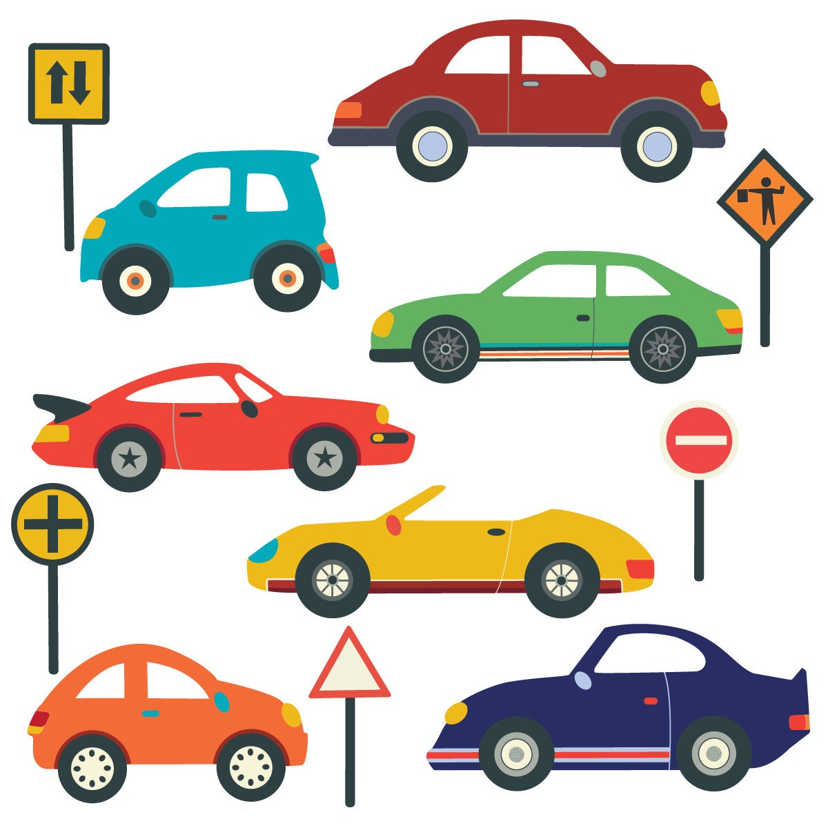 Transportation Town Decals Car Decals Trucks Decals With | Etsy