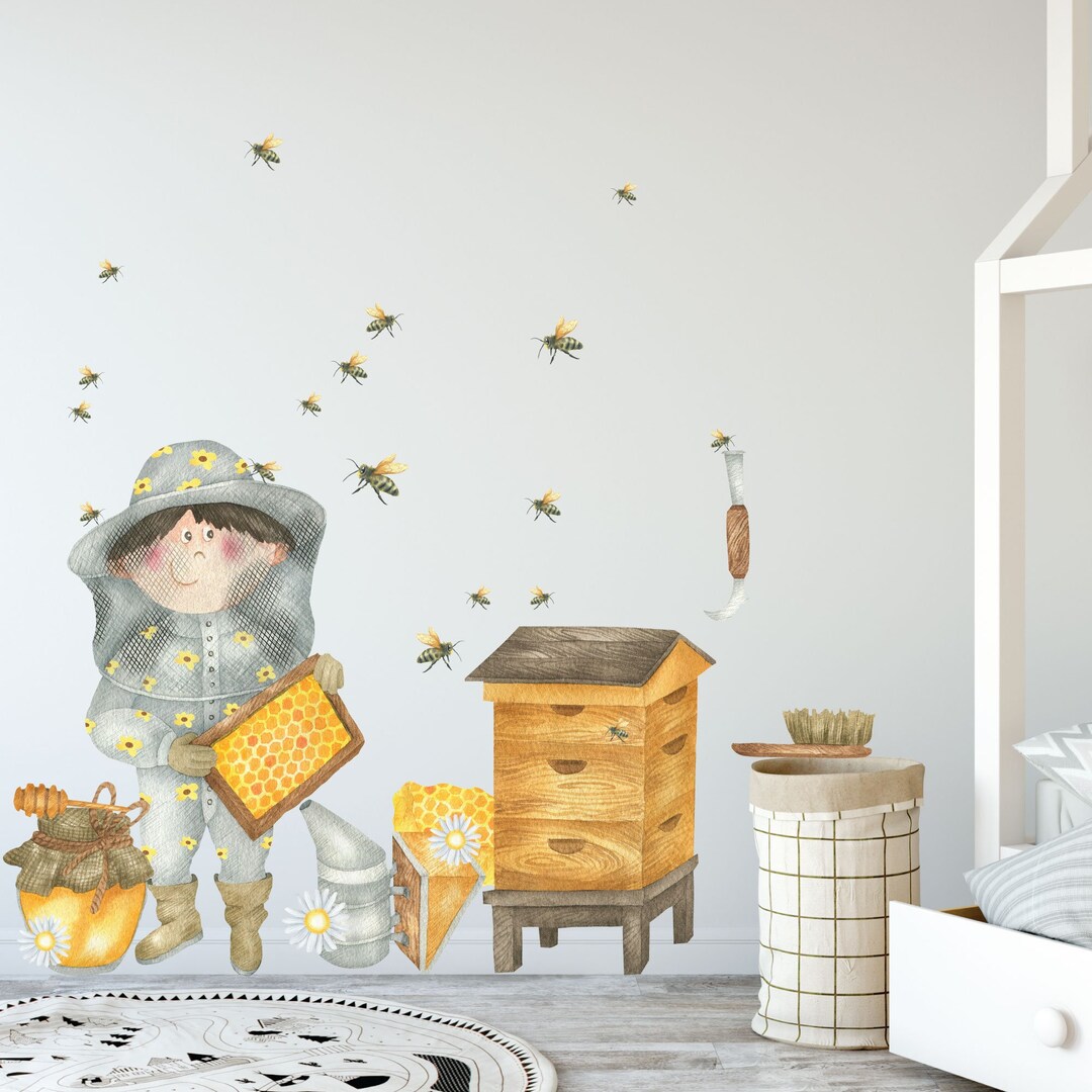 Little Beekeeper Wall Decals, Bees Decals, Beehive Decal, Honeybee ...