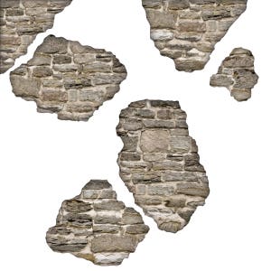Rustic Faux Stone Breakaway Wall Decals, Removable & Reusable Wall ...