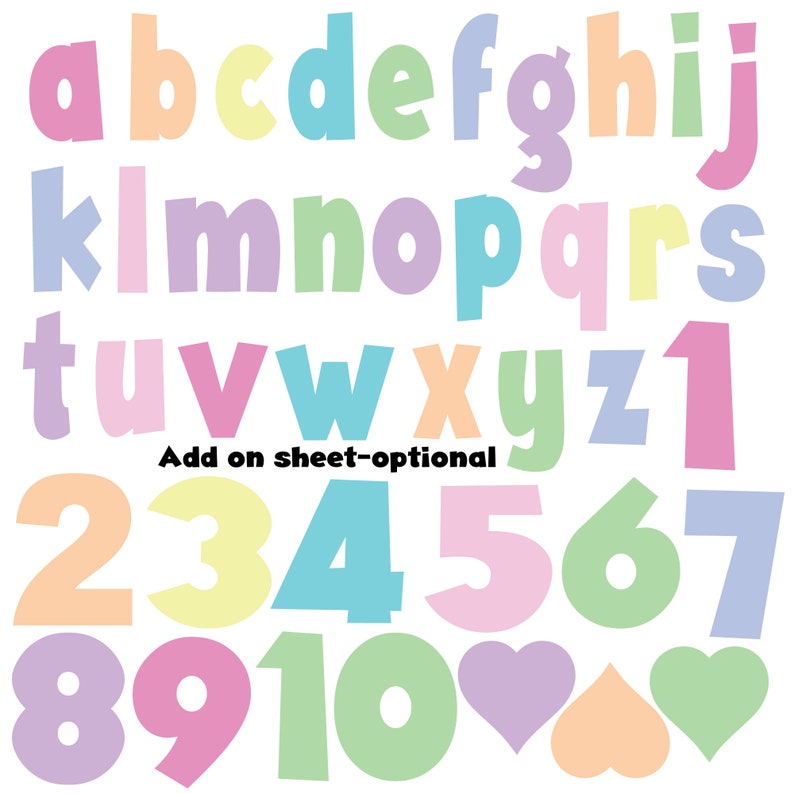 Pastel Rainbow Alphabet Wall Decals Abc's Nursery Decor - Etsy