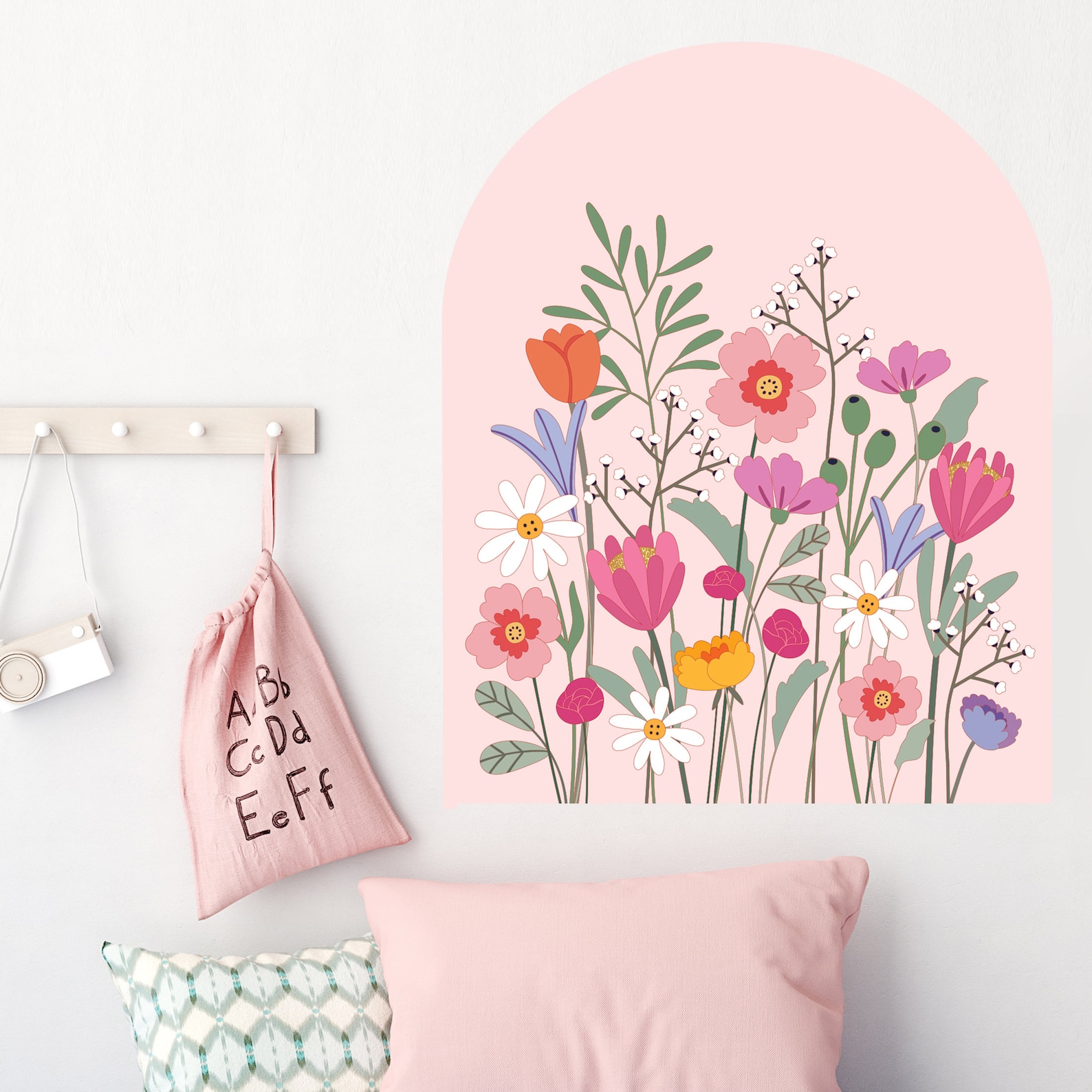 Large Flower Wall Decals, Arch Wall Decals, Floral Wall Decals, Girls ...
