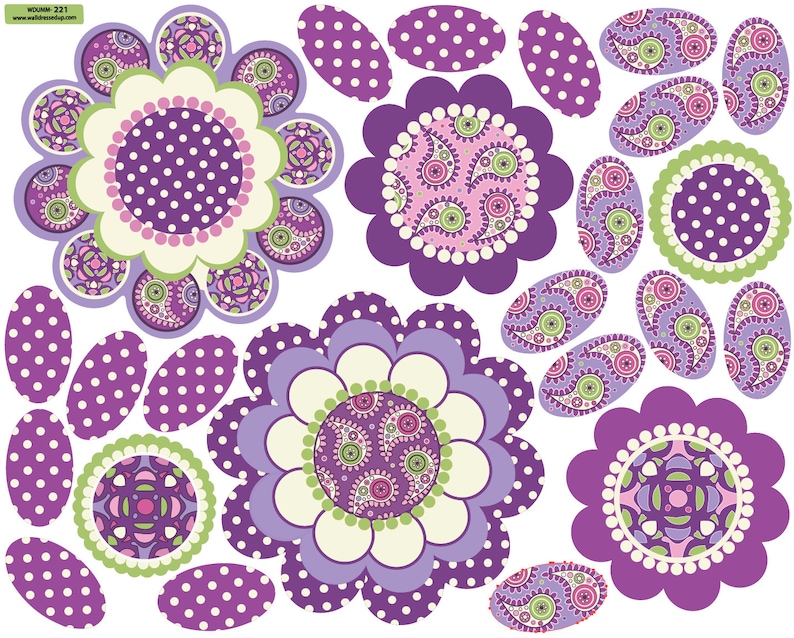Purple Flower Power Wall Decal Stickers, Removable & Reusable - Etsy