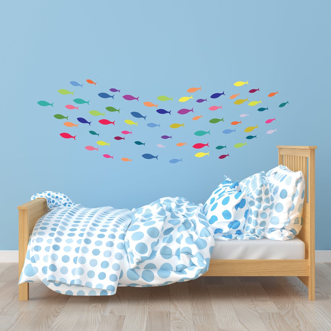 Rainbow Fish Wall Decals, Kids Wall Stickers, School of Fish Decals ...