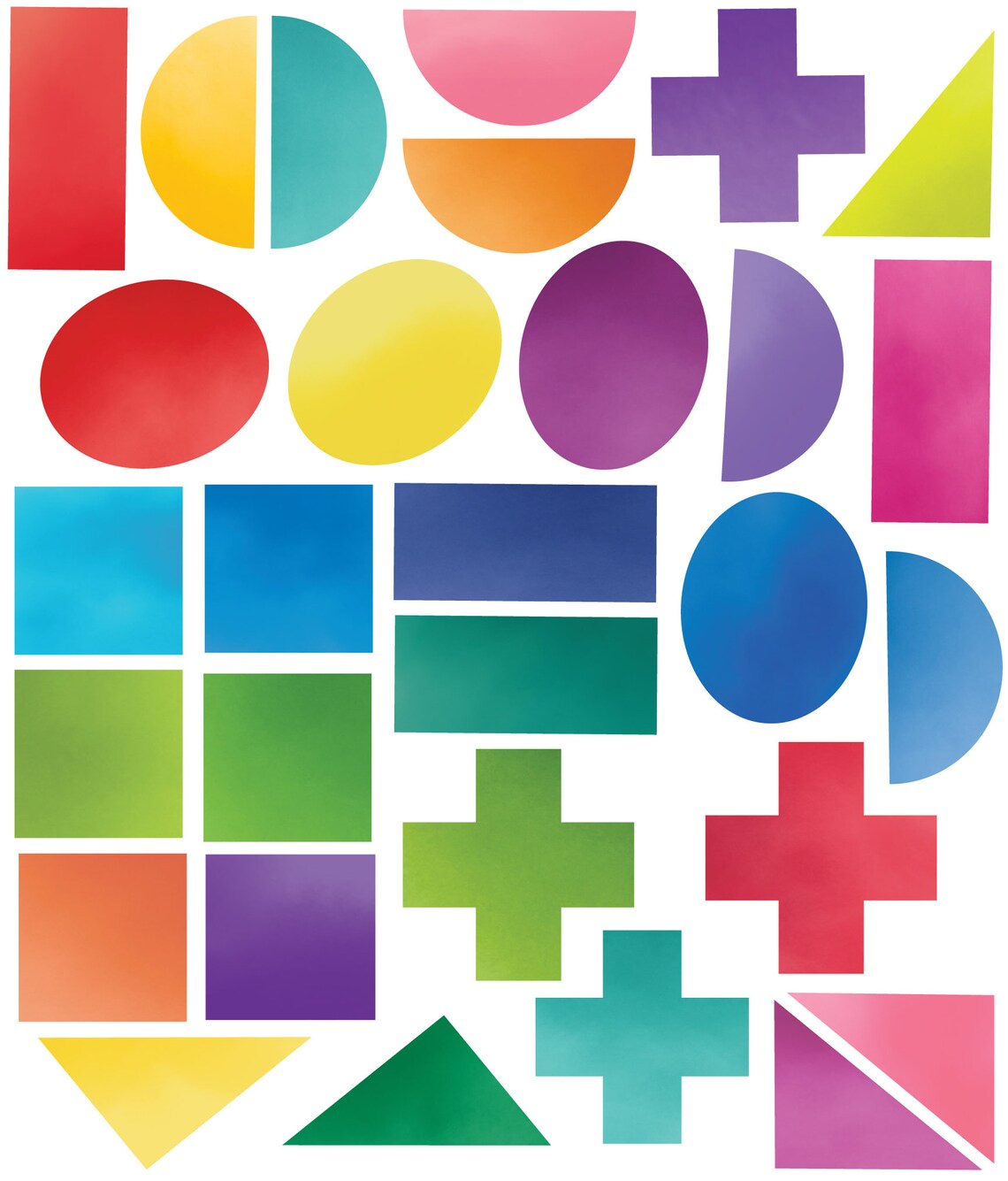 Watercolor Rainbow Geometric Decals Rainbow Wall Decals - Etsy