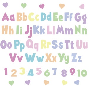 Pastel Rainbow Alphabet Wall Decals, Abc's, Nursery Decor, ABC Wall ...