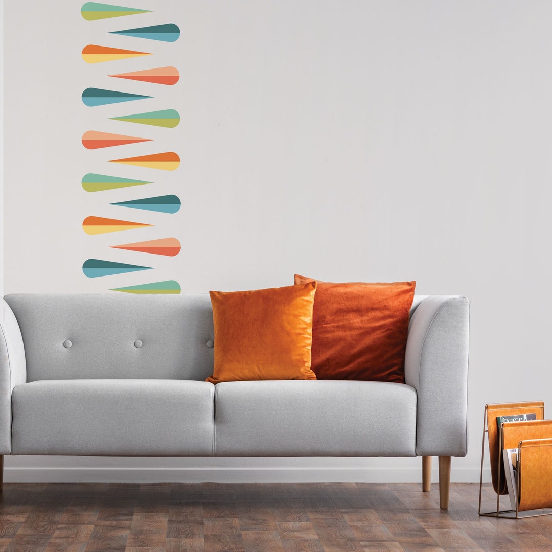 Modern Teardrop Geometric Wall Decals, Mid Century Modern, Geometric ...