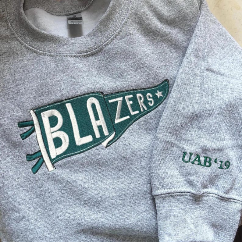 Custom Pennant Embroidered Sweatshirt, Custom Team Pennant Shirt ...