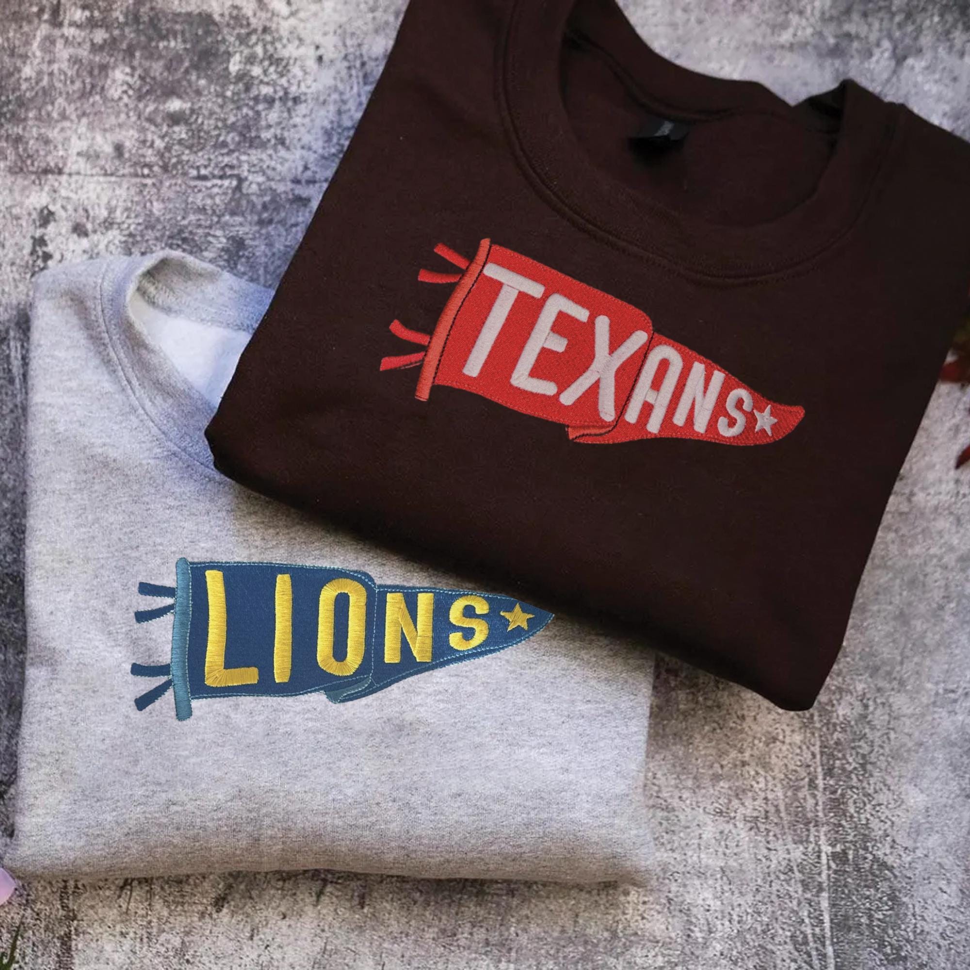 Custom Pennant Embroidered Sweatshirt, Custom Team Pennant Shirt ...