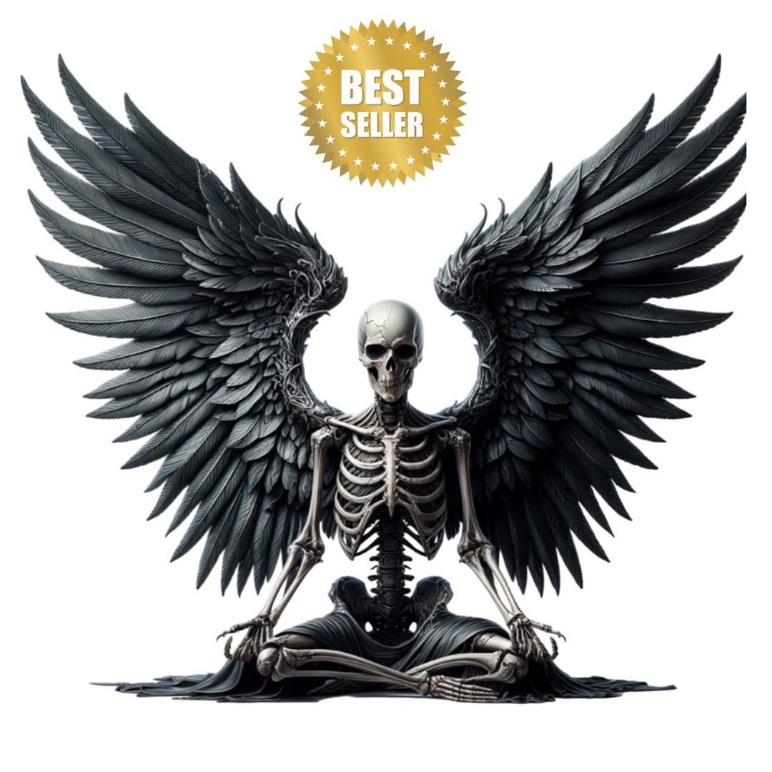 Fallen Angel of Death – Dark Gothic Skeleton Art - Etsy