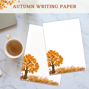 Autumn Tree Writing Paper, Printable Stationery, Autumn Stationery ...
