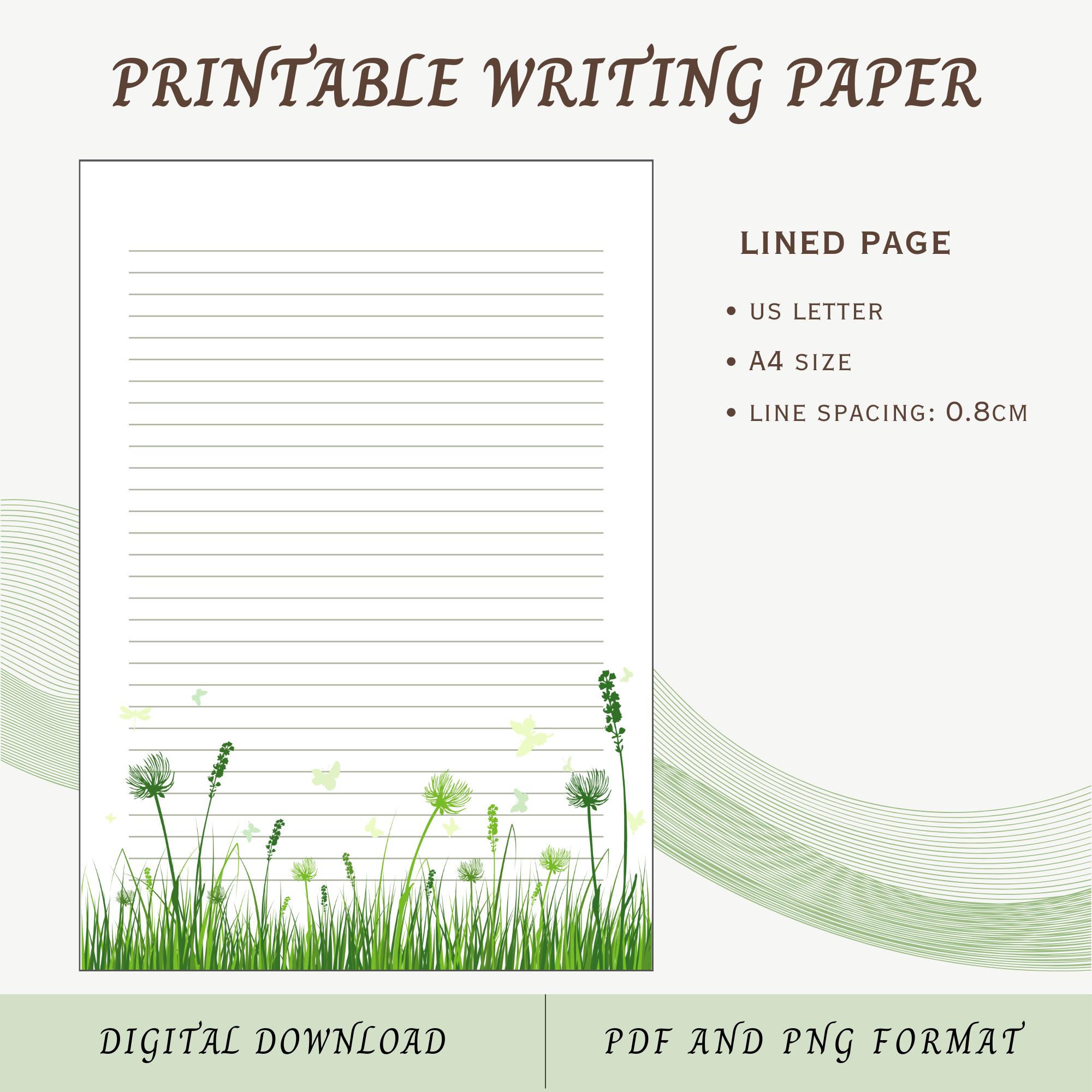 Printable Stationary, Greenfield Writing Paper, Printable Writing Paper ...