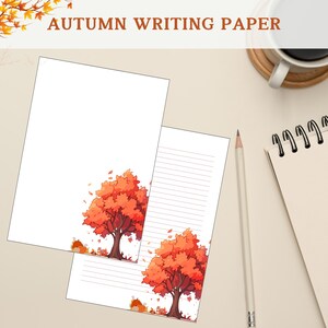 Autumn Tree Writing Paper, Printable Stationery, Autumn Stationery ...