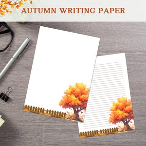 Autumn Tree Writing Paper, Printable Stationery, Autumn Stationery ...