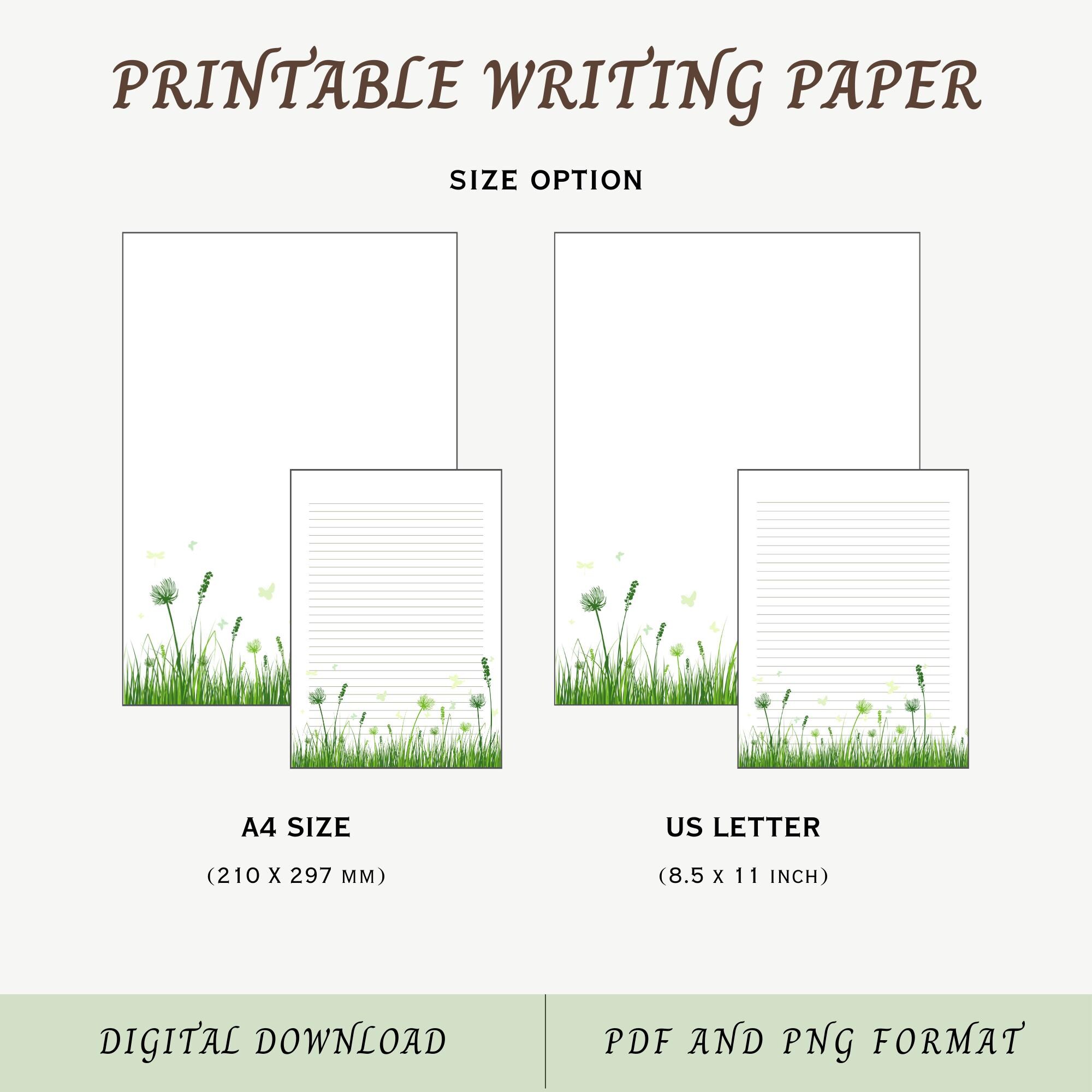 Printable Stationary, Greenfield Writing Paper, Printable Writing Paper ...