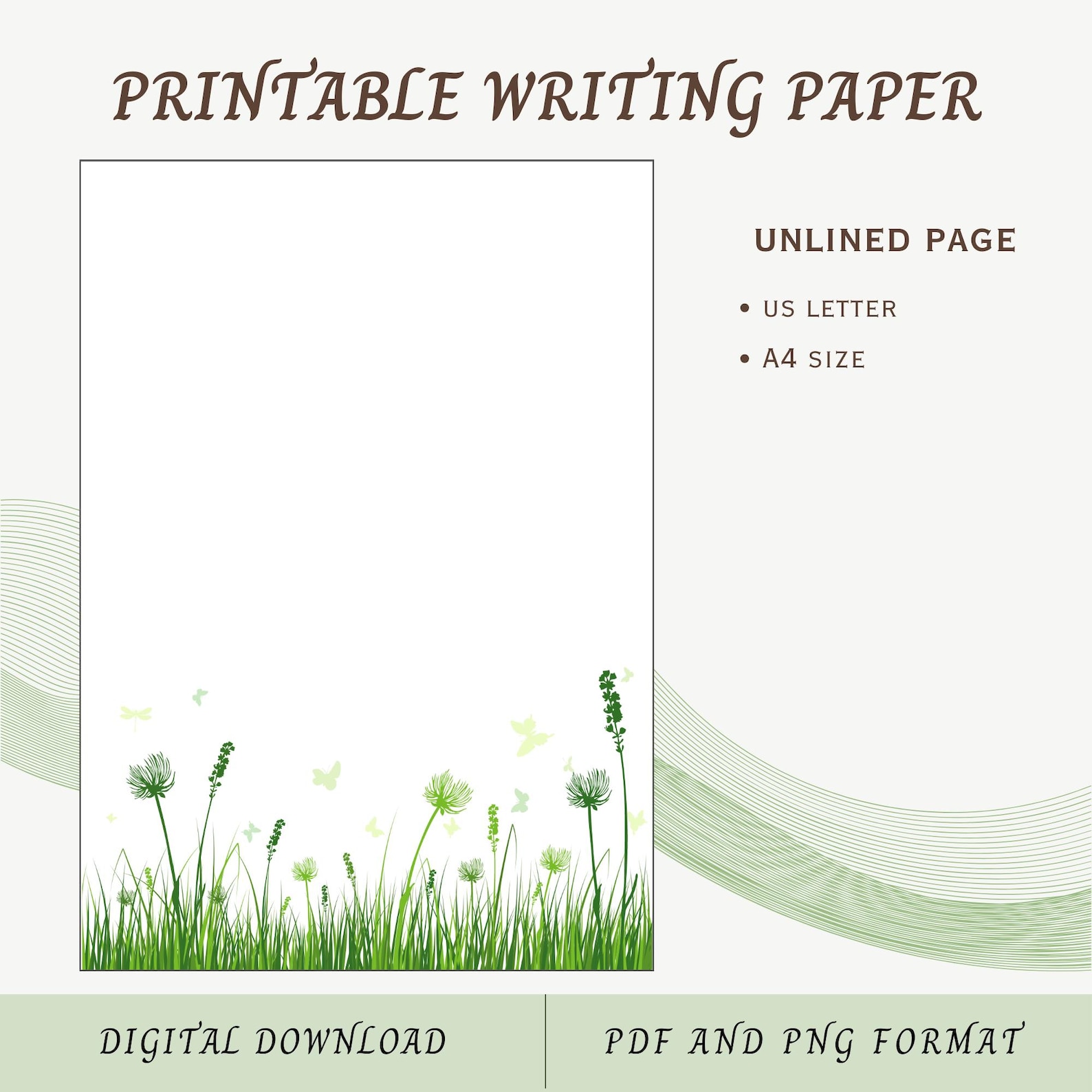 Printable Stationary, Greenfield Writing Paper, Printable Writing Paper ...