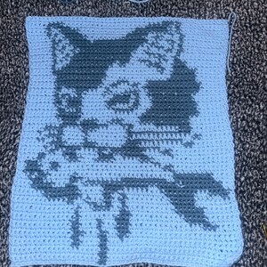 Cat and Fish Tapestry Crochet Pattern - Etsy