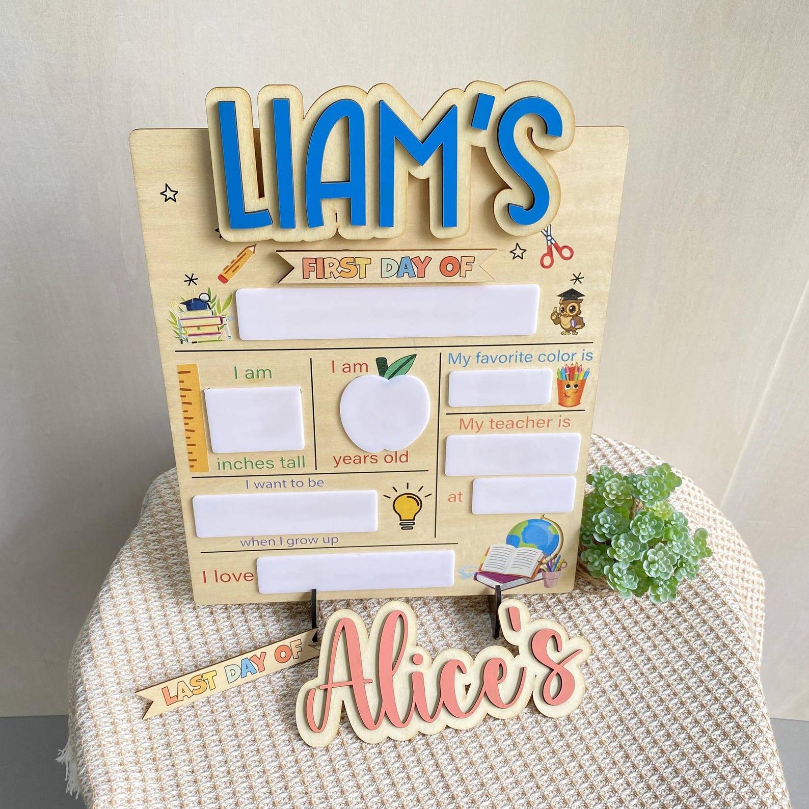 Personalized First and Last Day School Sign Kindergarten 1st Day of ...