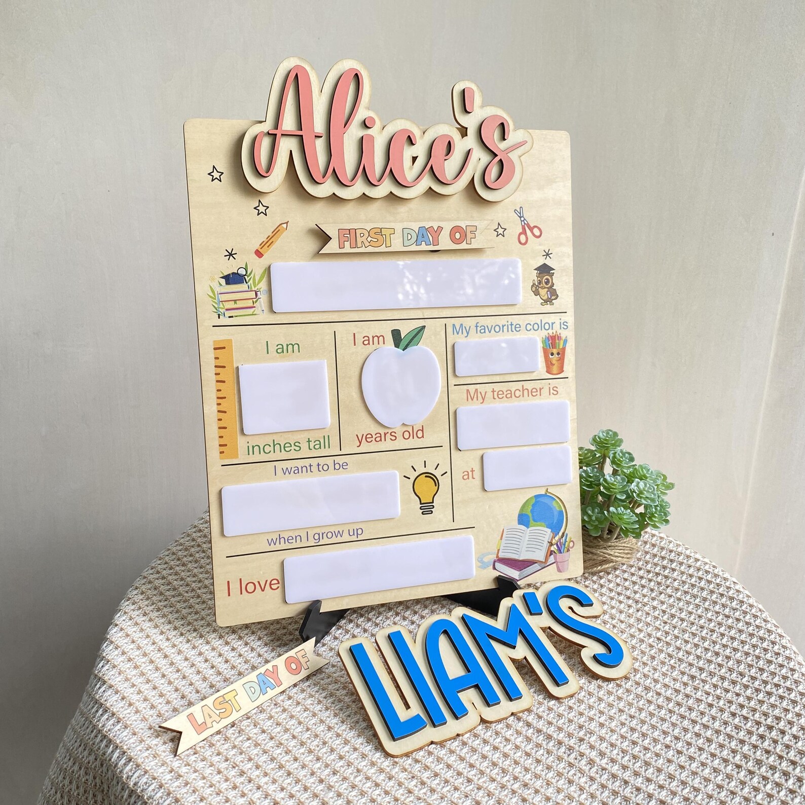 Personalized First and Last Day School Sign Kindergarten 1st Day of ...