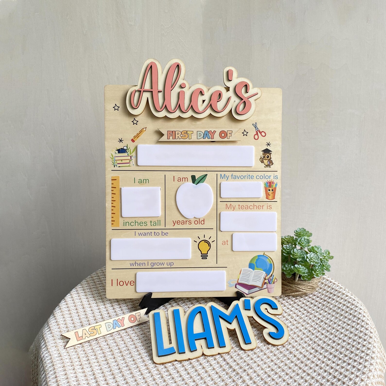 Personalized First and Last Day School Sign Kindergarten 1st Day of ...