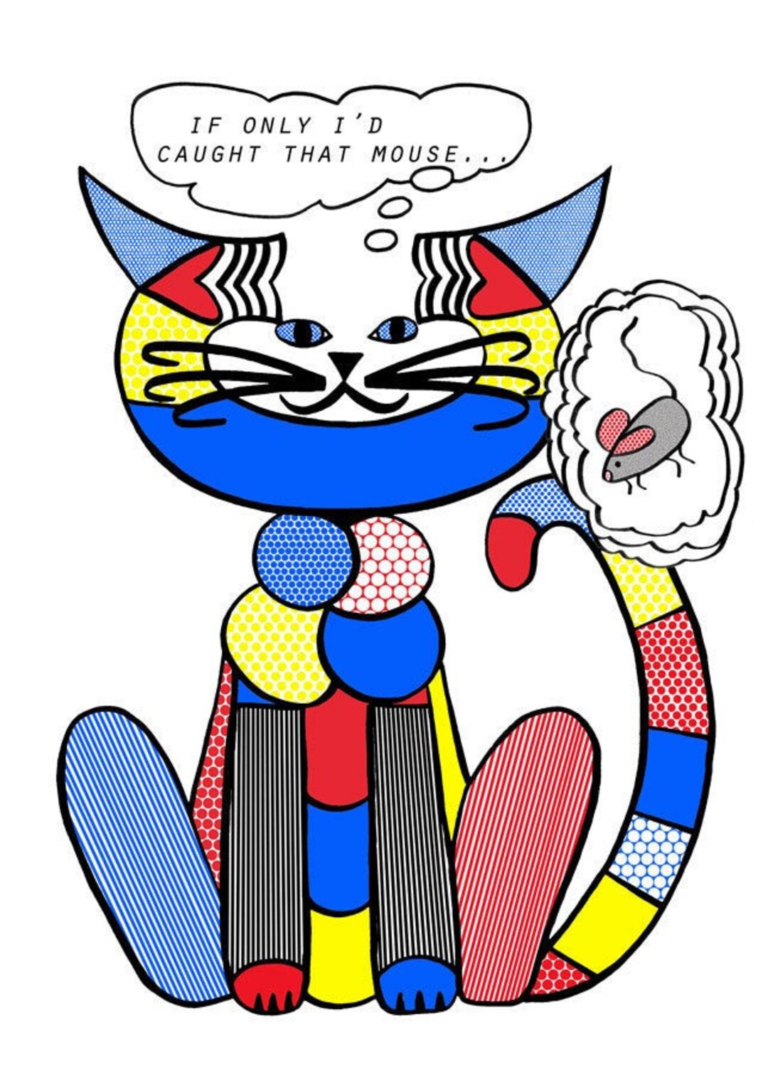Cat Art Cards- Roy Lichtenstein 5x7 Card- Pop Art- Original Art- by ...