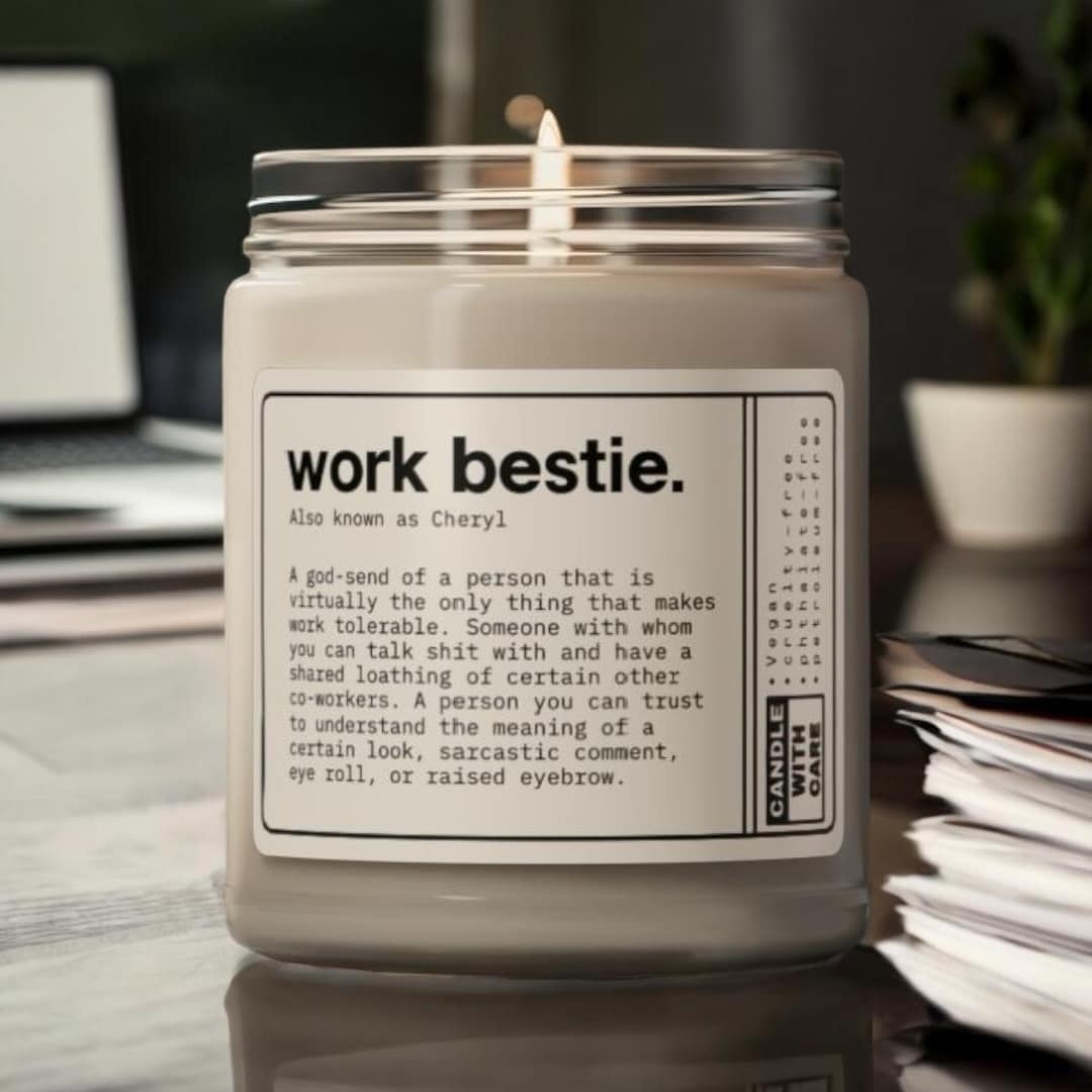 Work Bestie , Personalized Candle, Custom Gift, Bff, Coworker Gift ...