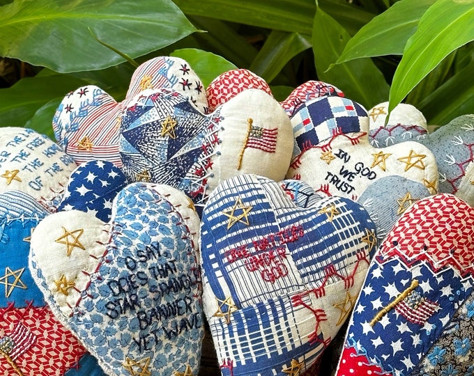 Patriotic Lavender Sachets~ Vintage Quilt and Antique Grain Sack~ Hand ...