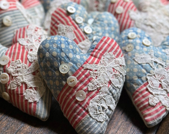 Patriotic Heart Sachets~ Lavender Sachet~bowl Filler~handmade Antique ...
