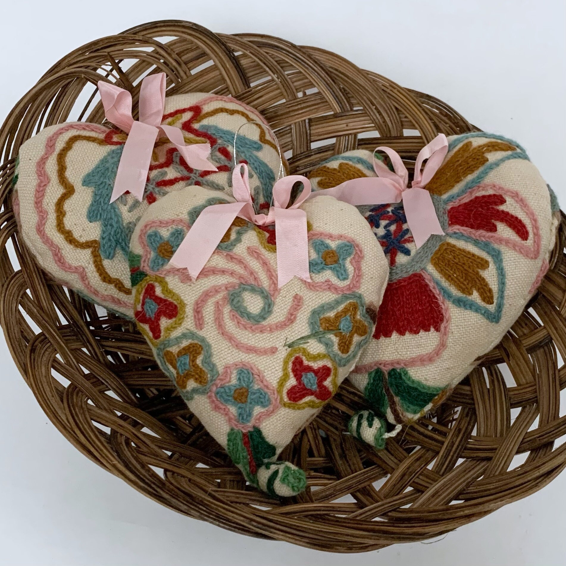 Vintage Jacobean Crewel Sachets Lavender Gifts | Etsy