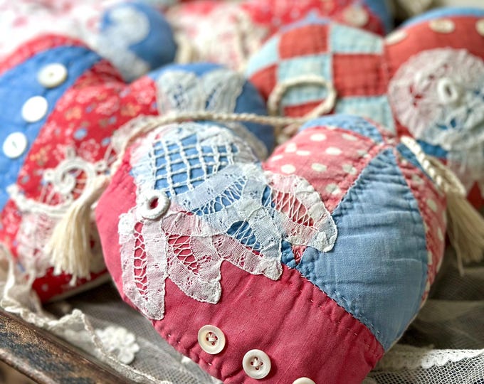 Patriotic Heart Sachets~ Lavender Sachet~bowl Filler~handmade Antique ...