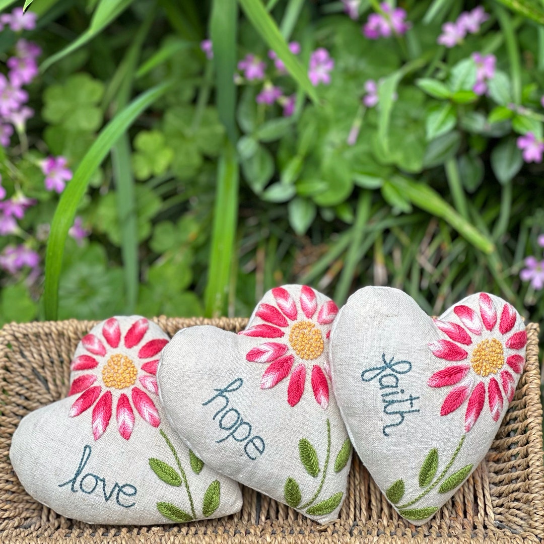 Heart Lavender Sachet~ Hope~faith~love~ Vintage Embroidered Linen - Etsy
