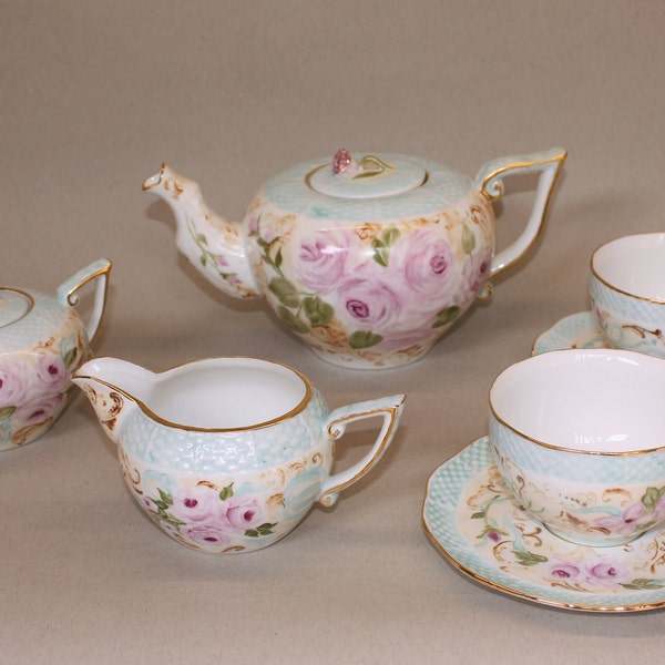 Pink Rose Tea Set - Etsy