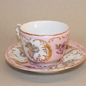 Rococo Angel and Pink Rose Tea Set - Etsy