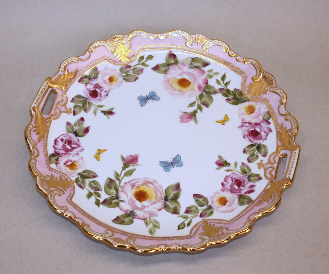Pink Rose Rococo Tray - Etsy