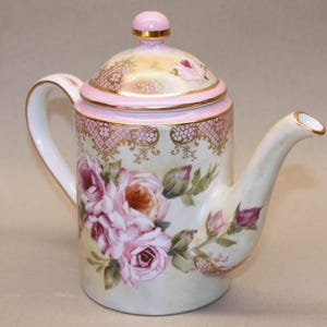 Pink Rose and Gold Filigree Tea Set - Etsy
