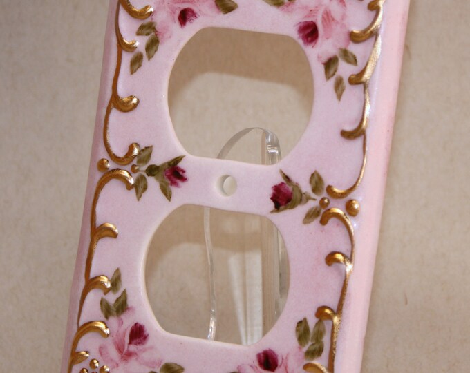 Pink French Rose Plug Plate - Etsy