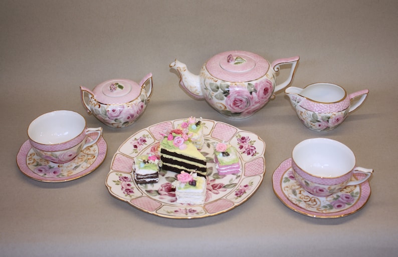Pink Rose Tea Set - Etsy