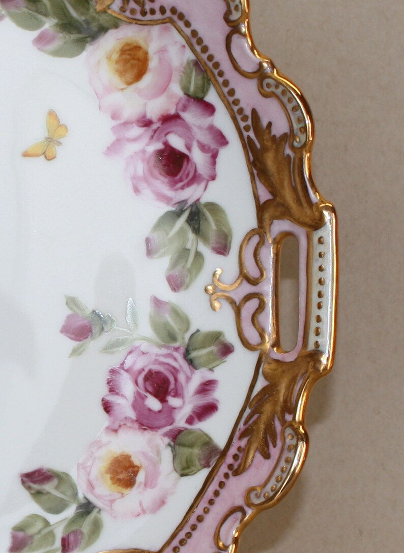 Pink Rose Rococo Tray - Etsy