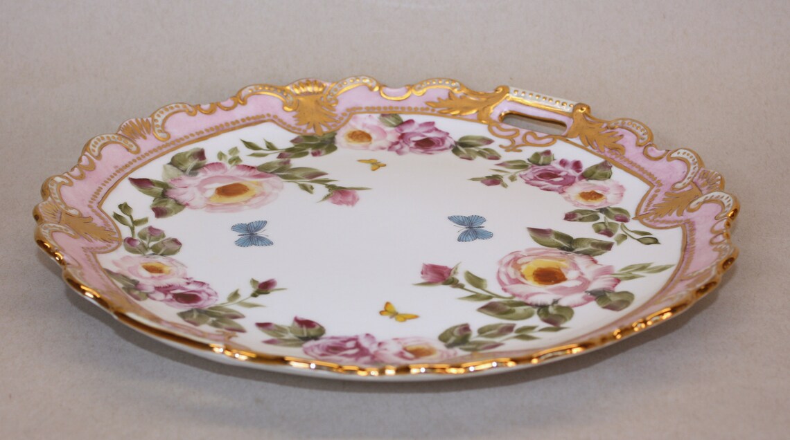 Pink Rose Rococo Tray - Etsy
